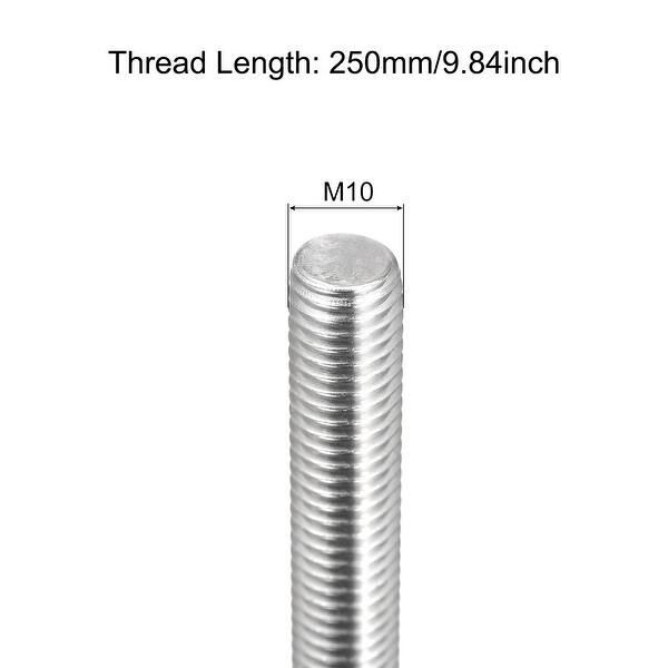 Fully Threaded Rod M10x250mm 1.5mm Pitch 304 Stainless Steel Right Hand ...