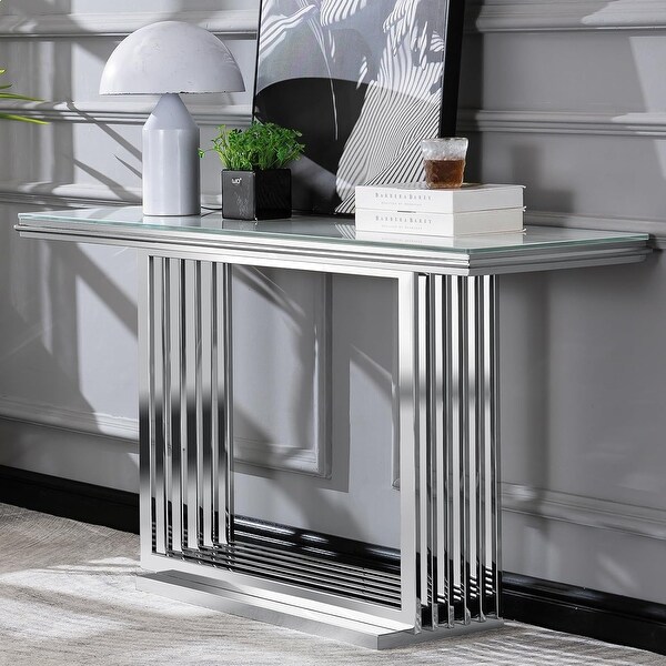 60 inch glass console table store