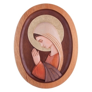 Novica Handmade Blissful Mary Cedar Relief Panel - Bed Bath & Beyond ...