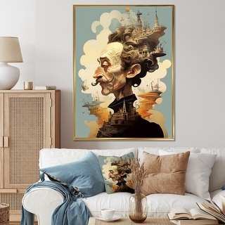 Designart "Dali Surreal Portrait" Surrealism Framed Wall Art Prints ...