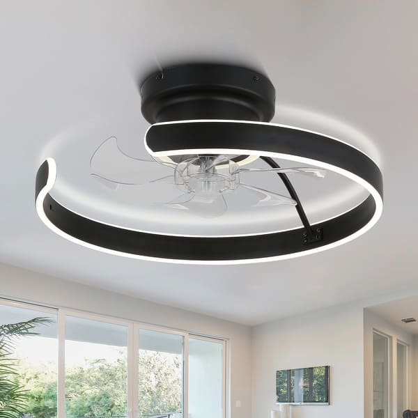 Chichoice 20" Mute Modern Low Profile minimalist Ceiling Fan with Light ...