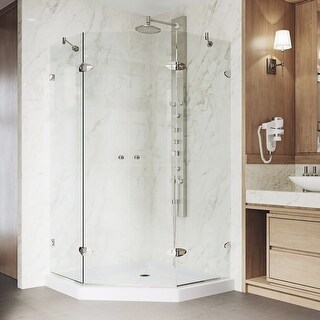 VIGO Gemini Frameless Neo-angle Shower Enclosure with Low-profile Base ...