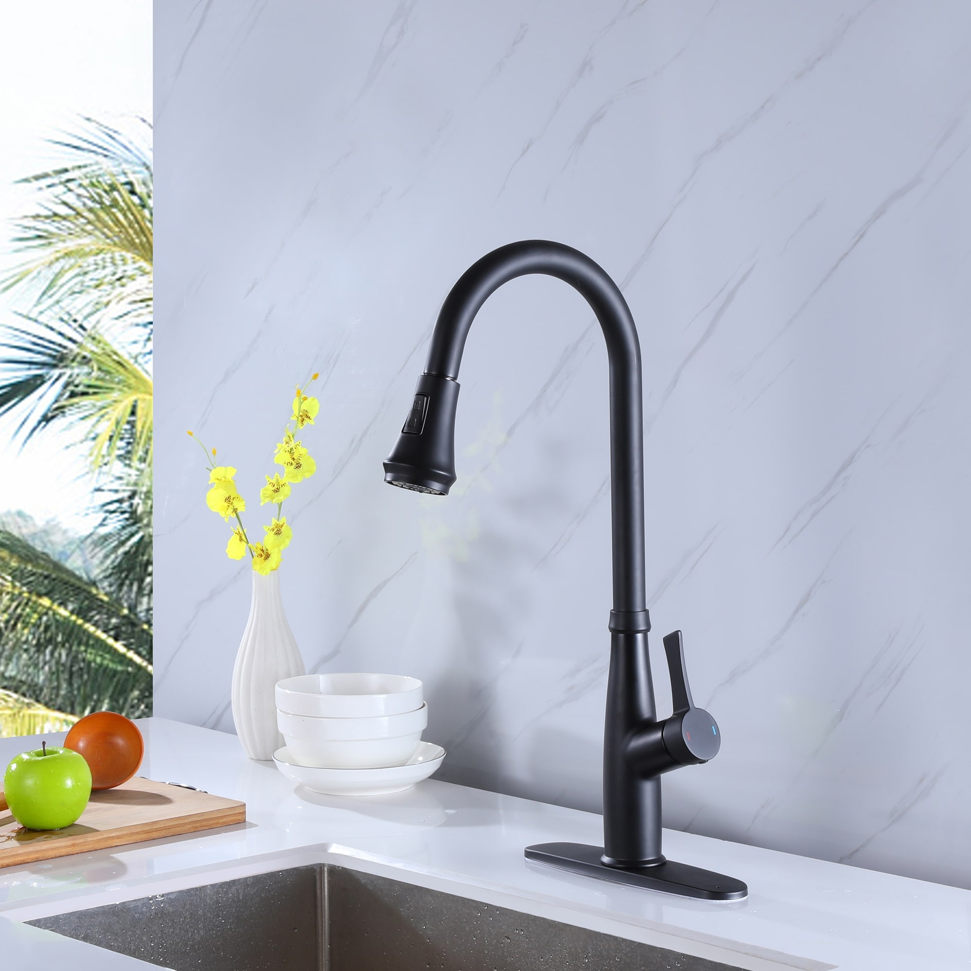 Touch Pull Down Kitchen Faucet with Single Handle - Bed Bath & Beyond ...