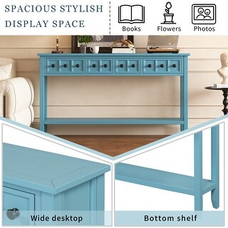 Turquoise Green Entryway Console Table, 60" Long Sofa Table Side Table ...
