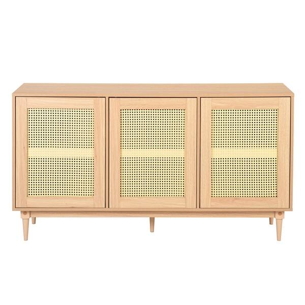 Rattan TV Stand with 3 open doors - Bed Bath & Beyond - 36714455
