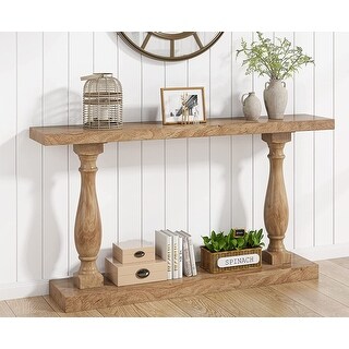 63" Long Solid Wood Console Table Entryway Table - Bed Bath & Beyond ...