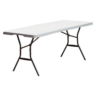 6 ft. Rectangle Commercial Fold-In-Half Table - White - Bed Bath ...