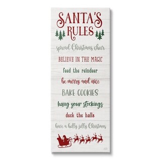 Stupell Santa's Rules Holiday Canvas Wall Art Design by Natalie ...