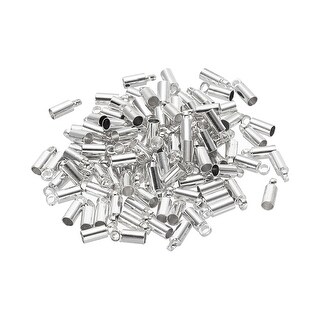 100Pcs Cord End Caps 3.1mm Brass for Jewelry Making 9mm Length - Bed ...