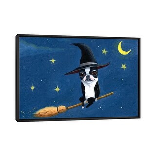 iCanvas "Witch On A Broom" by Brian Rubenacker Framed Canvas Print ...