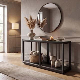 SAFAVIEH Couture Benecarlo Glass Top Console Table - 55Wx15Dx29H - Bed ...