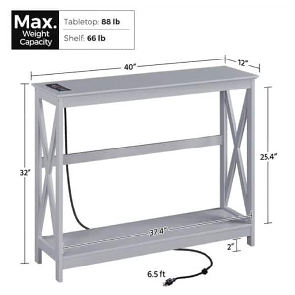 Console Table Power Outlets and USB Ports Entryway Hallway Living Room ...