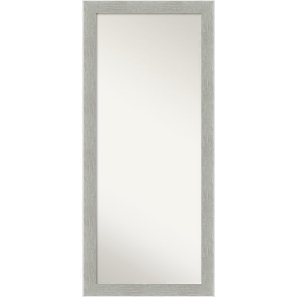Non-Beveled Wood Full Length Floor Leaner Mirror - Glam Linen Grey ...