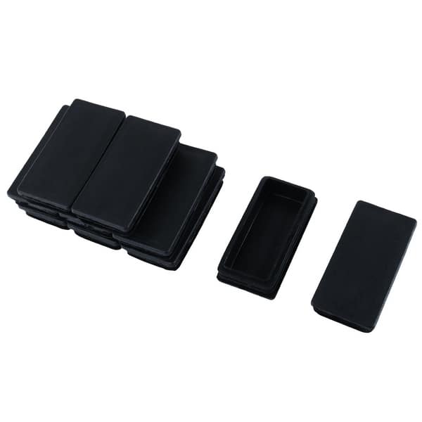 Table Chair Leg Tube Pipe Insert Cap Black 50mm x 100mm 10pcs - 2" x 4 ...