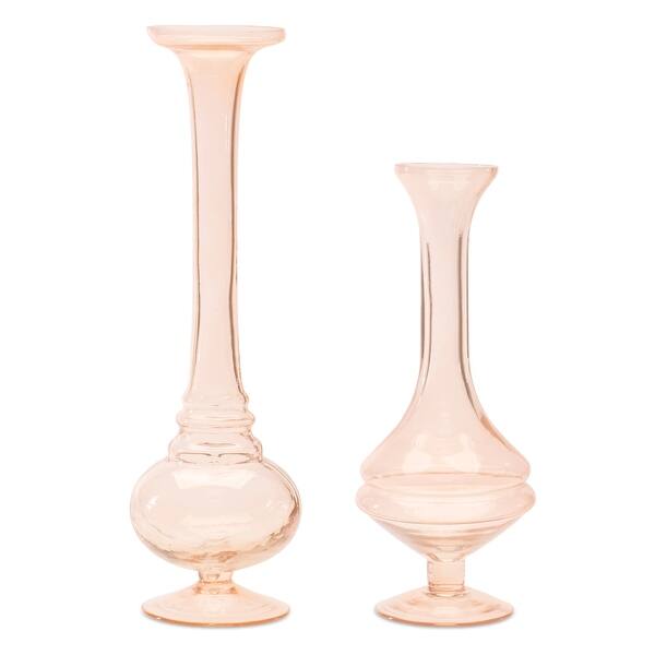 Pink Glass Stem Vase (Set of 2) - Bed Bath & Beyond - 40881177