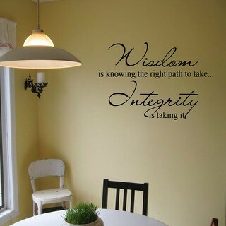 Wisdom Is Knowing Integrity Vinyl Wall Decal Sticker Quote 14" x 23 ...