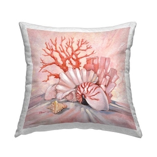 Stupell Various Red Pink Seashells Coral Still Life Printed Outdoor ...