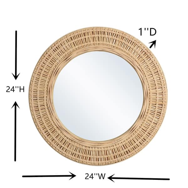 Bamboo Breeze - Decorative Mirror - Natural Woven Bamboo Frame - Bed ...