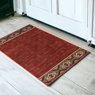 HomeRoots 2' X 3' Berry Gold And Ivory Southwestern Power Loom Stain ...