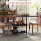 Kitchen Table Dining Table for 4 with Storage Shelf Metal Legs Wood ...