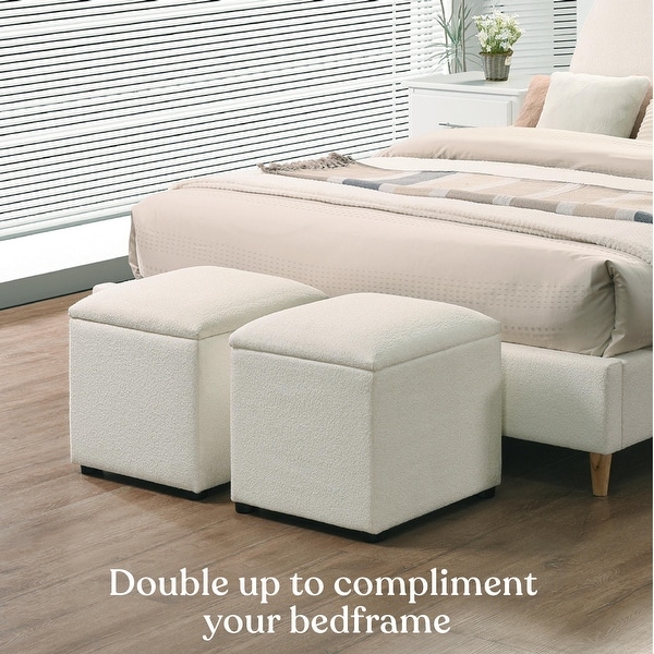 Cream leather ottoman bed store