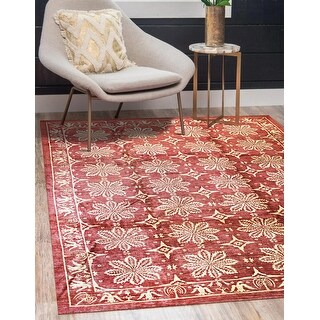 Red Transitional Turkish Knot Rug, Beautiful Modern Area Rug - Bed Bath ...