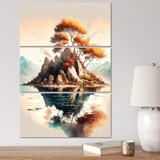 Designart "Bright Bonsai Tree On Rock II" Tree Bonsai Canvas Art Print ...