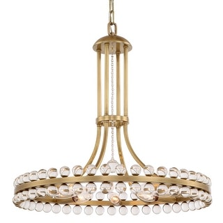 Timeless Home Eight Light Chandelier Clover Aged Brass - Exact Size ...
