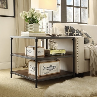 Harrison Industrial Rustic Pipe Frame Accent End Table by iNSPIRE Q ...