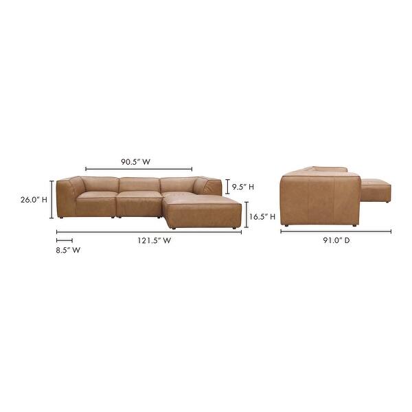 Aurelle Home Fromatta Modular Leather 4 Piece L Shape Sectional W