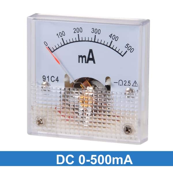 91C4-A Analog Current Panel Meter DC 500mA Ammeter for Circuit Testing ...