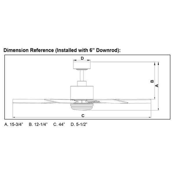Vaxcel Lighting F0104 Mayfield 44" 6 Blade LED Indoor Ceiling Fan with ...
