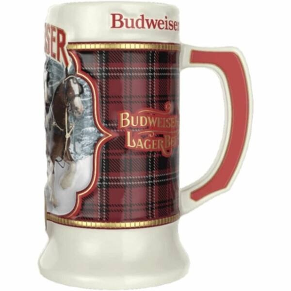Budweiser 2021 Collectors Plaid Holiday Christmas Beer Stein ...