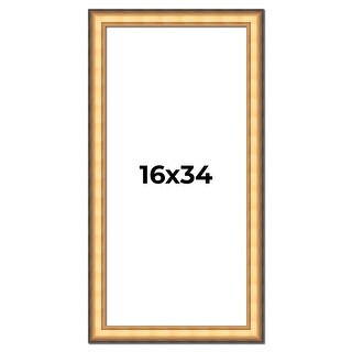 16x34 Frame Gold Plein Aire Solid Wood Picture Frame Width 2 Inches ...