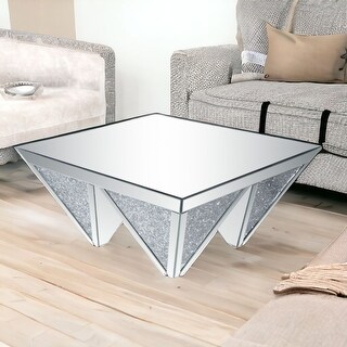 HomeRoots 37" Silver Glass Square Mirrored Coffee Table - 37 - Bed Bath ...