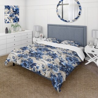 Designart "Blue Scrollwork Swirls Victorian Pattern III" Cottage ...