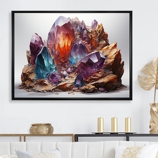 Designart "Colorful Stone Geode Scenery Minimalism " Stone Geode Framed ...