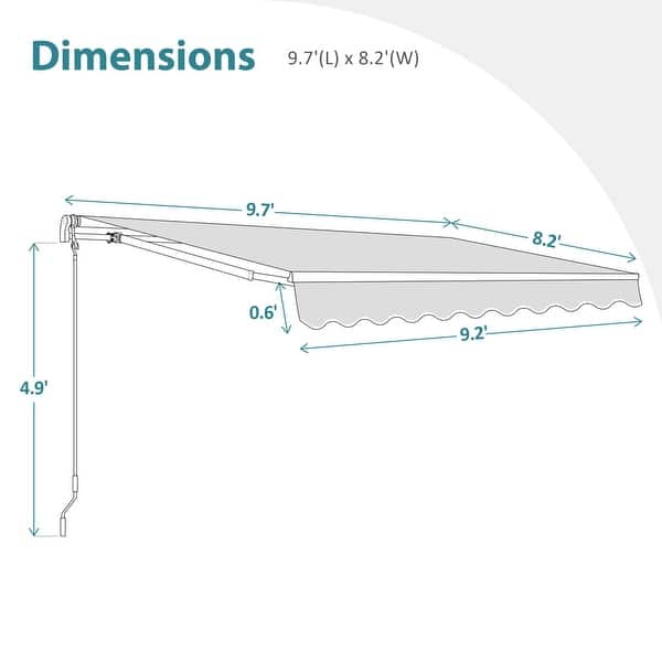 MCombo Patio Awning 10x8 Feet Sunshade Canopy for Motorized Retractable Awnings, 4693 - Bed Bath ...