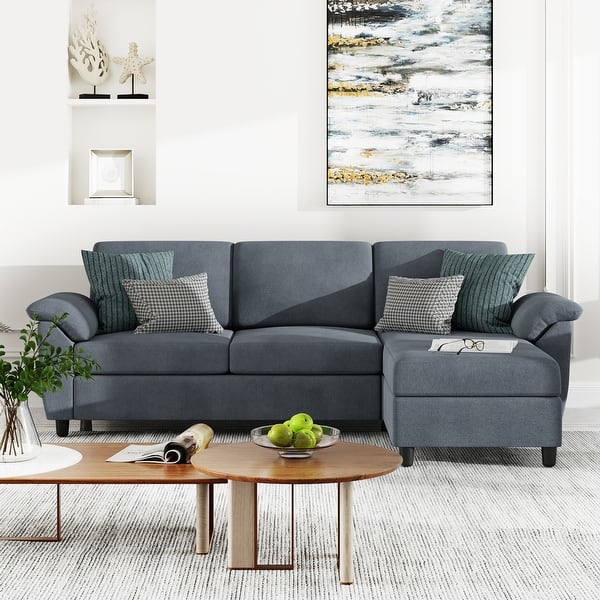 Futzca Sectional Sofa Couch, 3 Seat L Shaped Sofa with Removable ...
