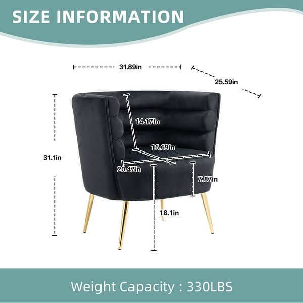 Velvet Upholstered Leisure Single Round Chair with Golden feet - Bed ...