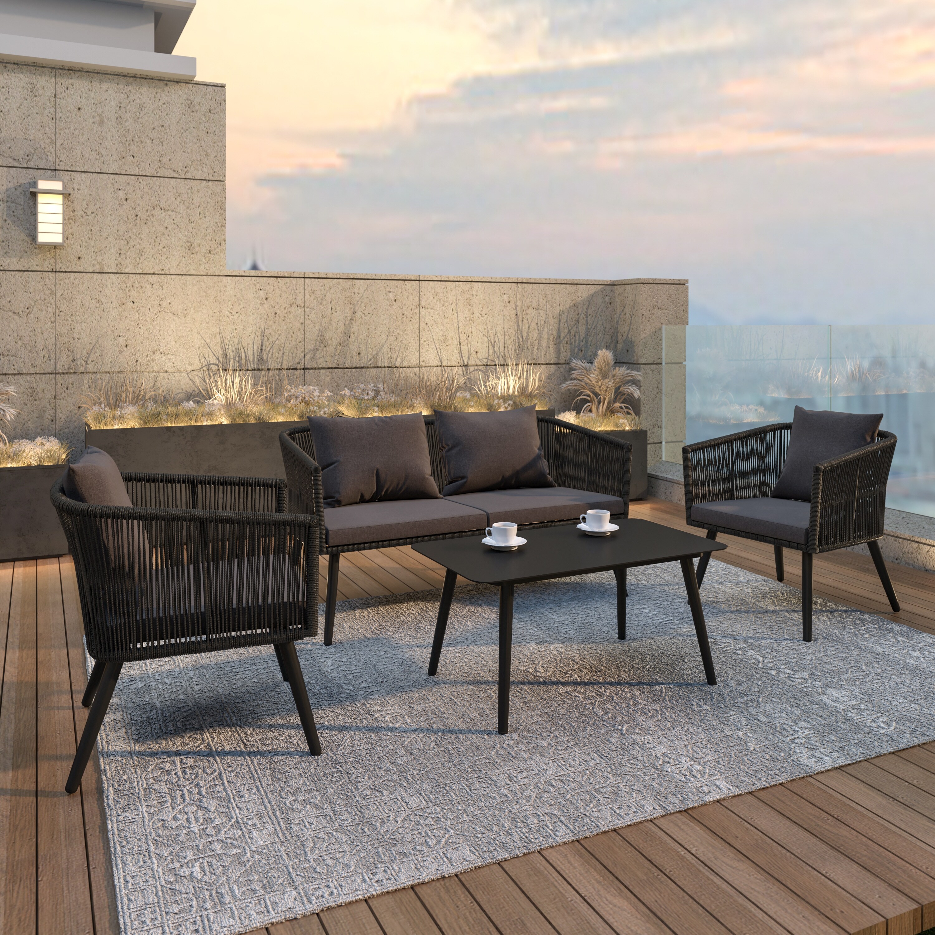 Metal lounge set store