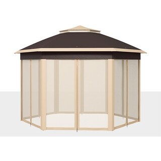 Hexagonal Canopy Shelter with 6 Zippered Mesh Netting - Bed Bath ...