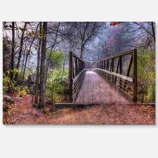 Beautiful Bridge Over Creek - Landscape Photo Glossy Metal Wall Art ...