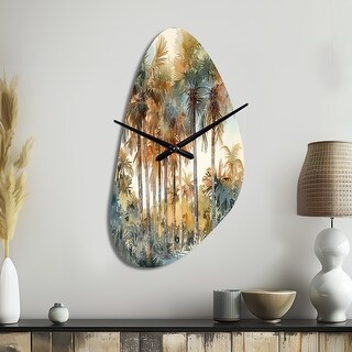 Green Palm Tree Paradise III - Palms & Palm Trees Wall Clocks in Fall ...