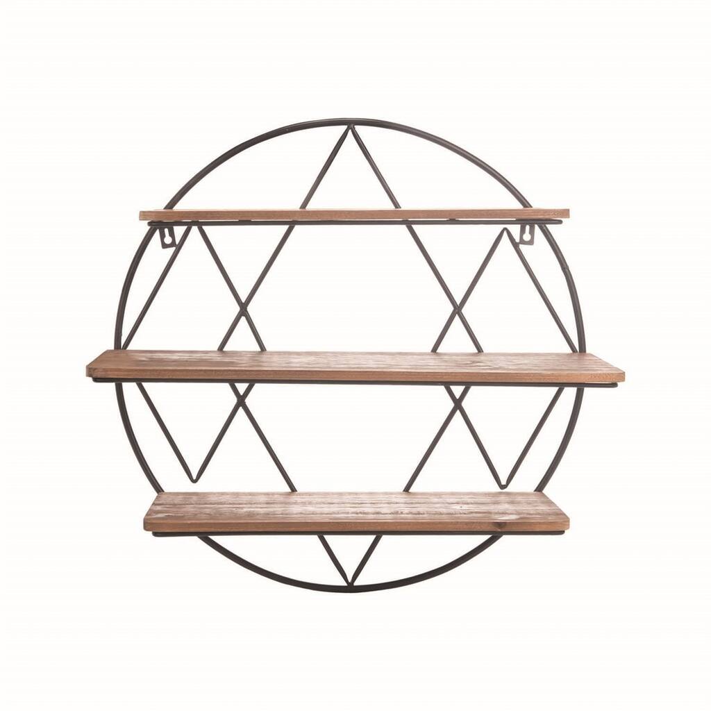 Foreside Home & Garden Round 20.25 inch Diameter Three Tier Wood and ...