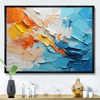 Designart "Collage Fusion VII" Abstract Collages Framed Wall Art Prints ...