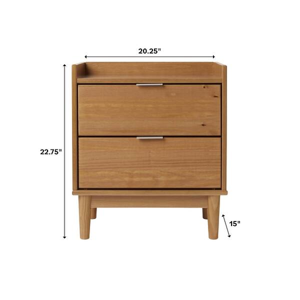 Middlebrook Designs Mid-Century 2-Drawer Solid Wood Nightstand - Bed ...