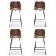 Modern Faux Leather Metal Frame Counter Height Bar Stools (Set of 4 ...