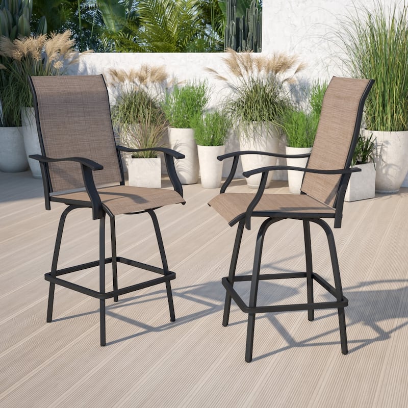 Outdoor All-weather Swivel Patio Bar Stools (Set of 2/4) - Overstock ...