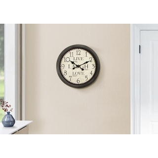 Clocks, 16" Round, Wall Clock, Antique Brown, Transitional - Bed Bath ...